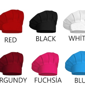 Embroidered Chef Hat, Personalized Name Unique Colorful Cooking Master ...
