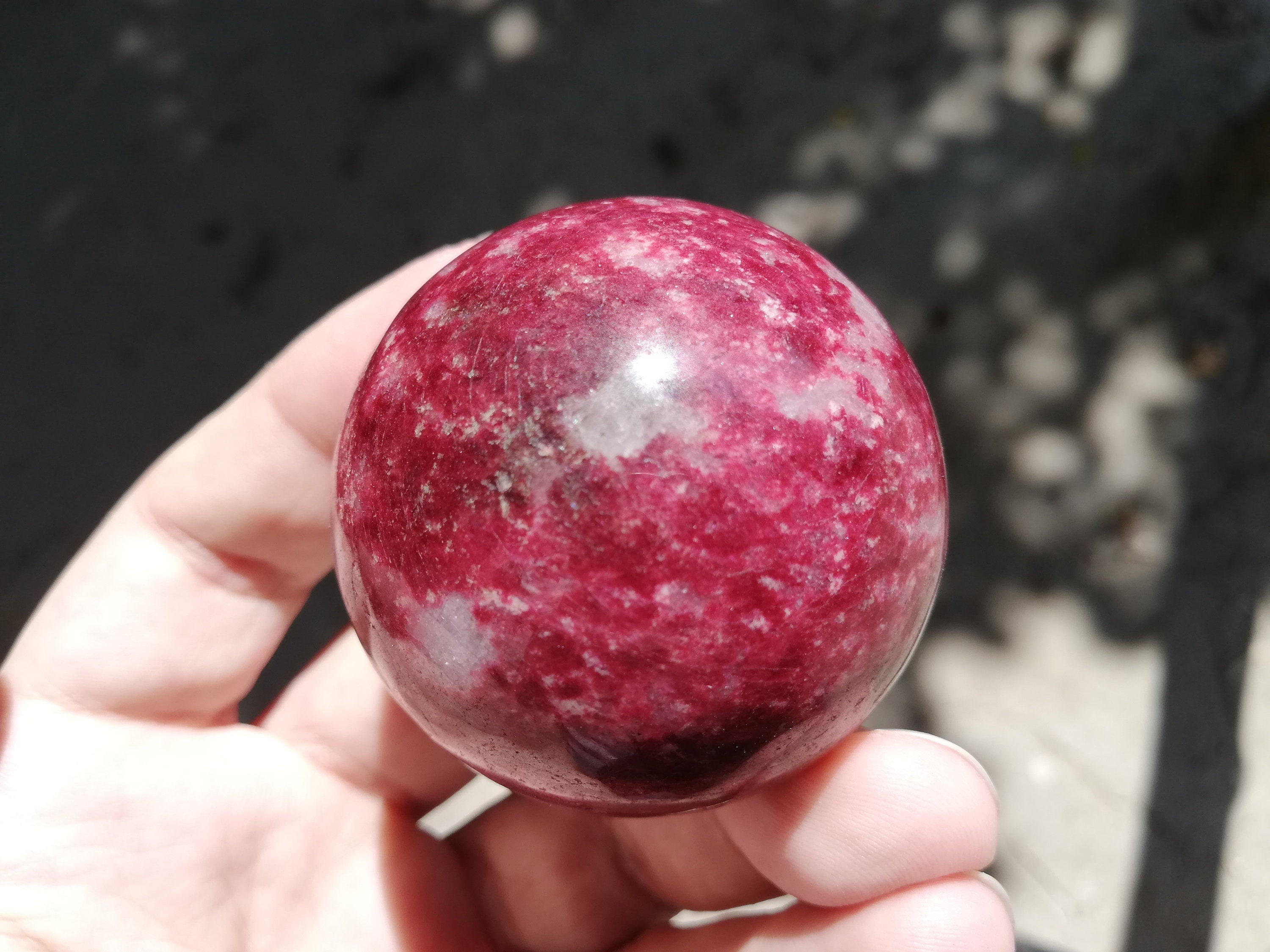 Thulite Crystal Sphere 50 Mm 211 G Norway - Etsy UK