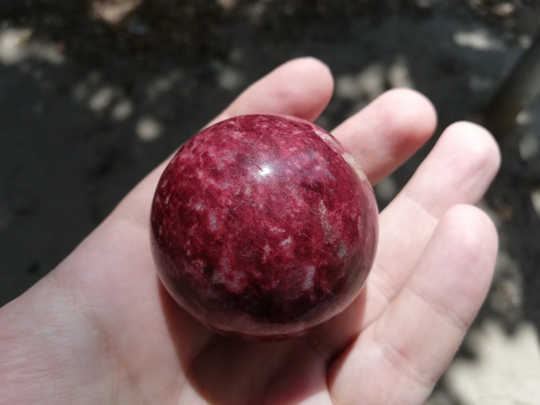 Thulite Crystal Sphere 50 Mm 211 G, Norway - Etsy UK