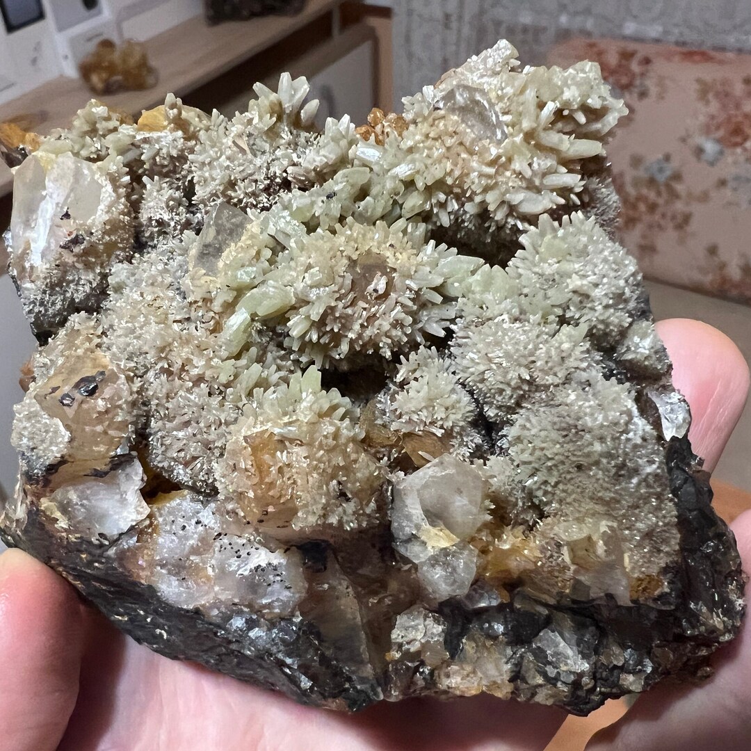 Pyromorphite on Quartz Crystals, Bulgaria - Etsy
