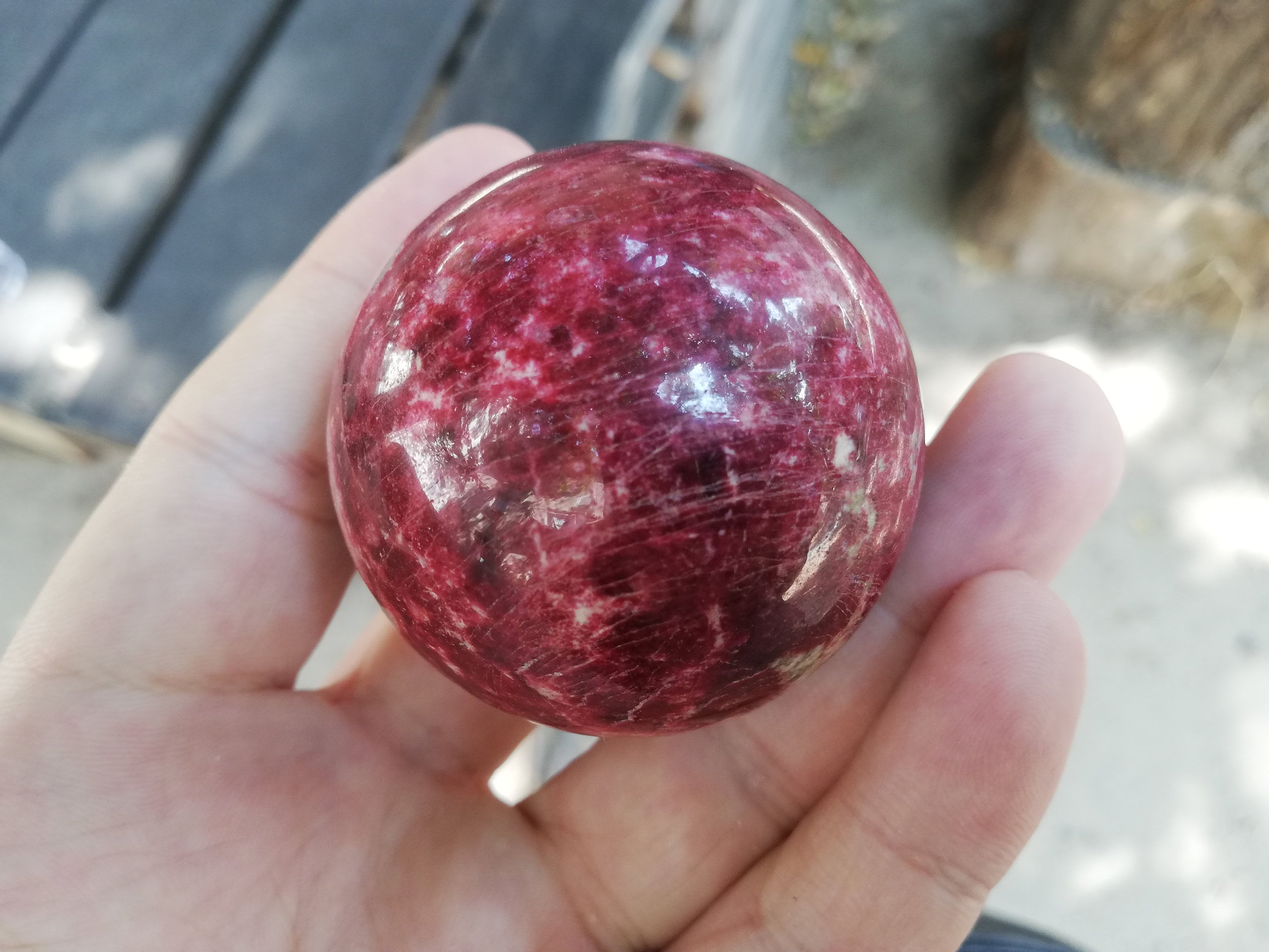 Thulite Crystal Sphere 50 Mm 211 G, Norway - Etsy UK