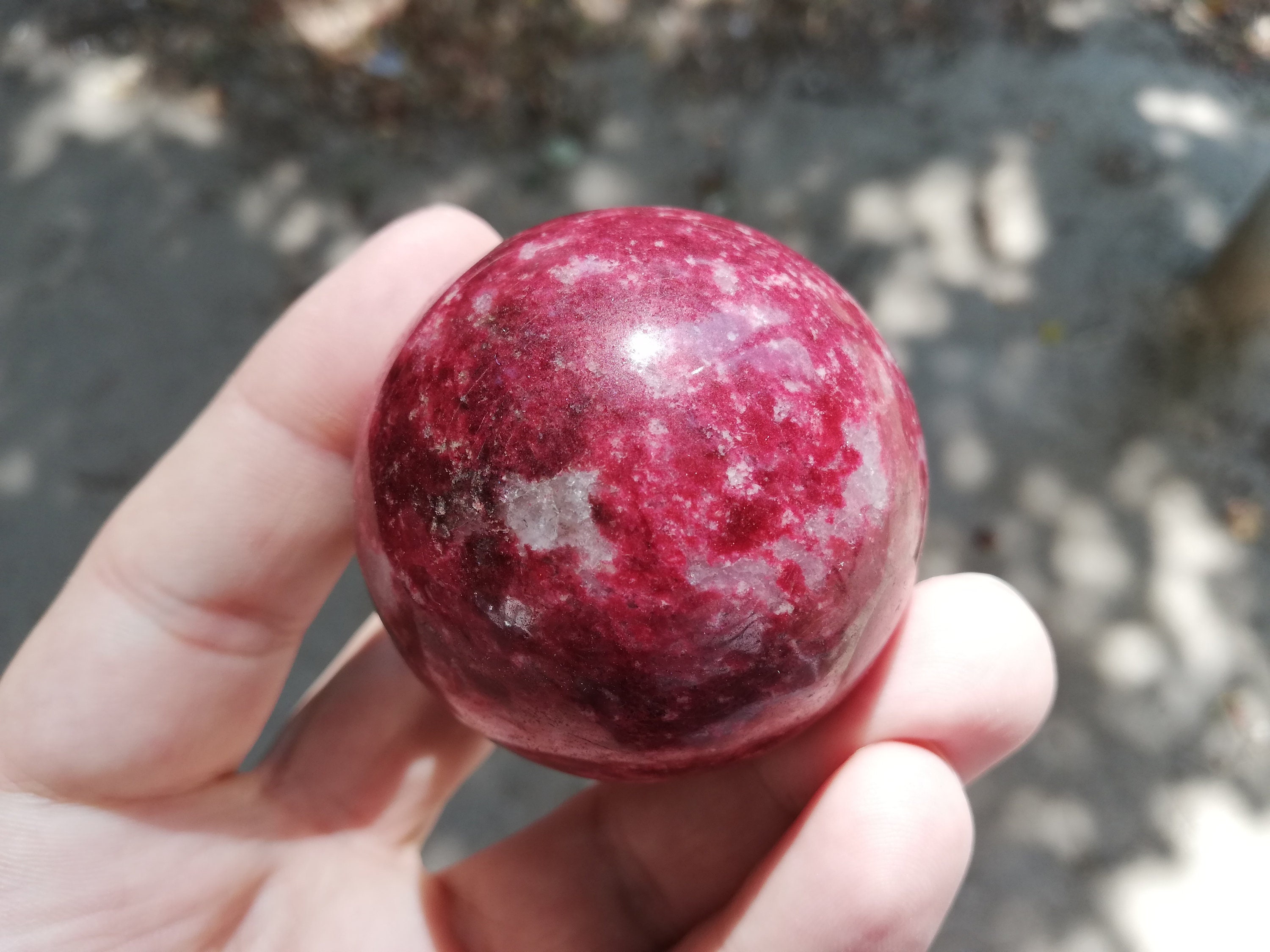 Thulite Crystal Sphere 50 Mm 211 G Norway - Etsy UK
