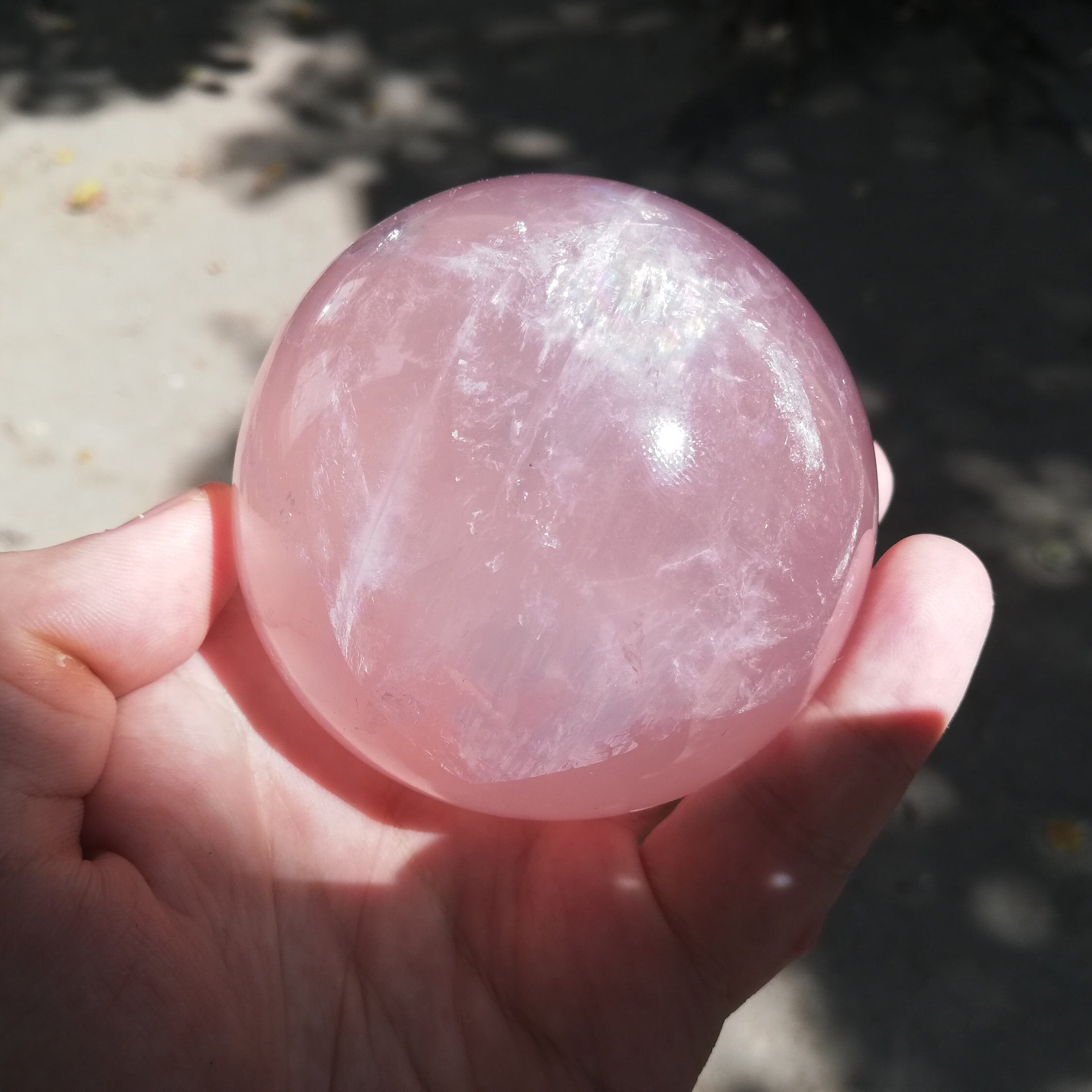 Star Rose Quartz Natural Crystal Sphere 80 Mm, Madagascar - Etsy