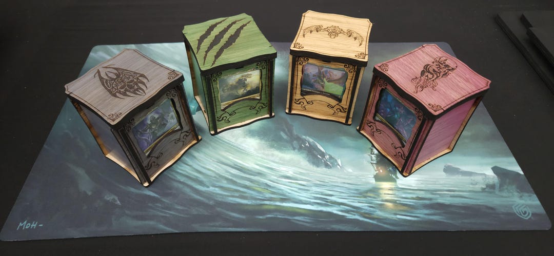 Green Dinosaur / Monster Deck Box - MTG Commander, Display Case - Etsy