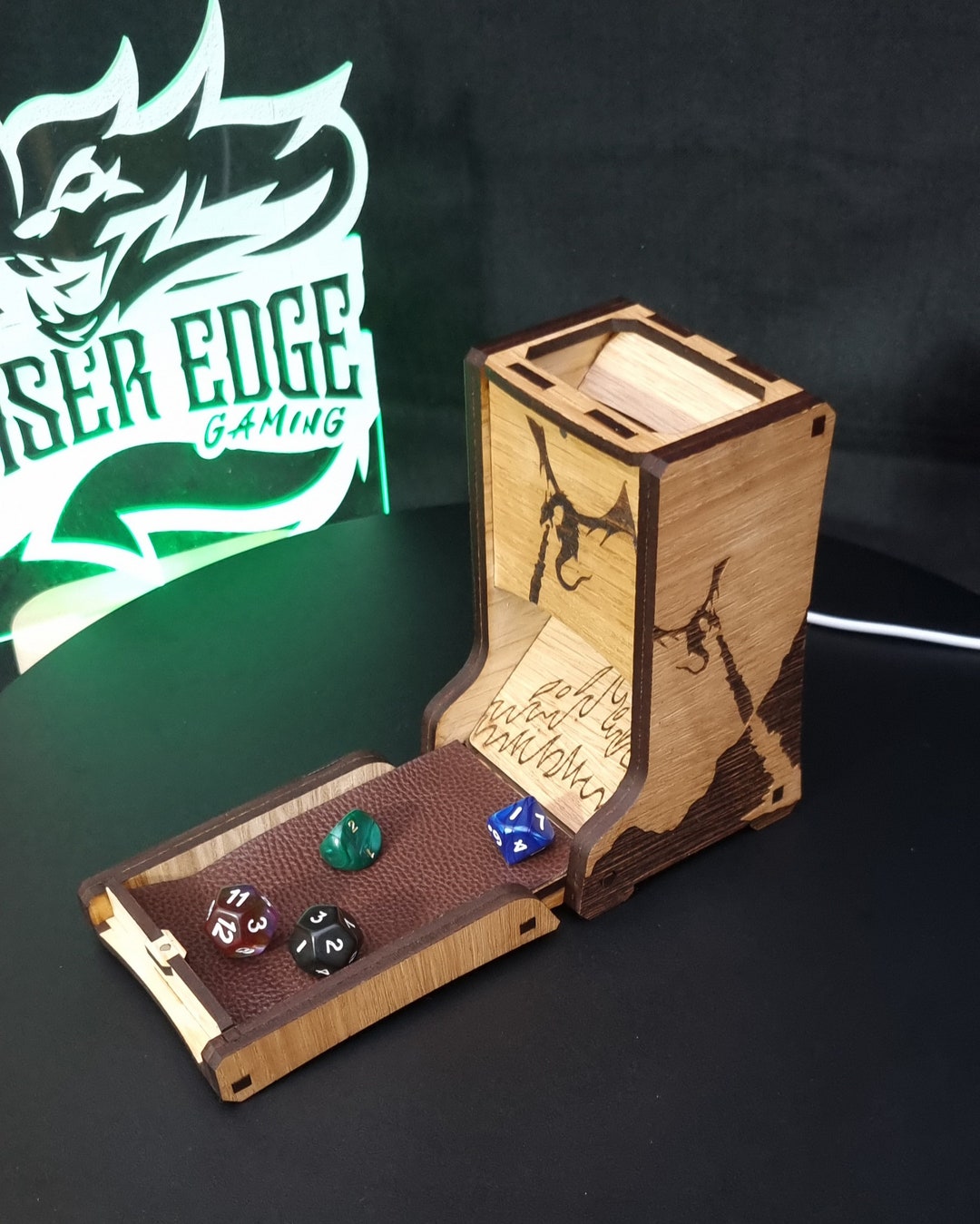 Dragon Themed Dice Rolling Tower, Dice Storage, Dungeons and Dragons ...
