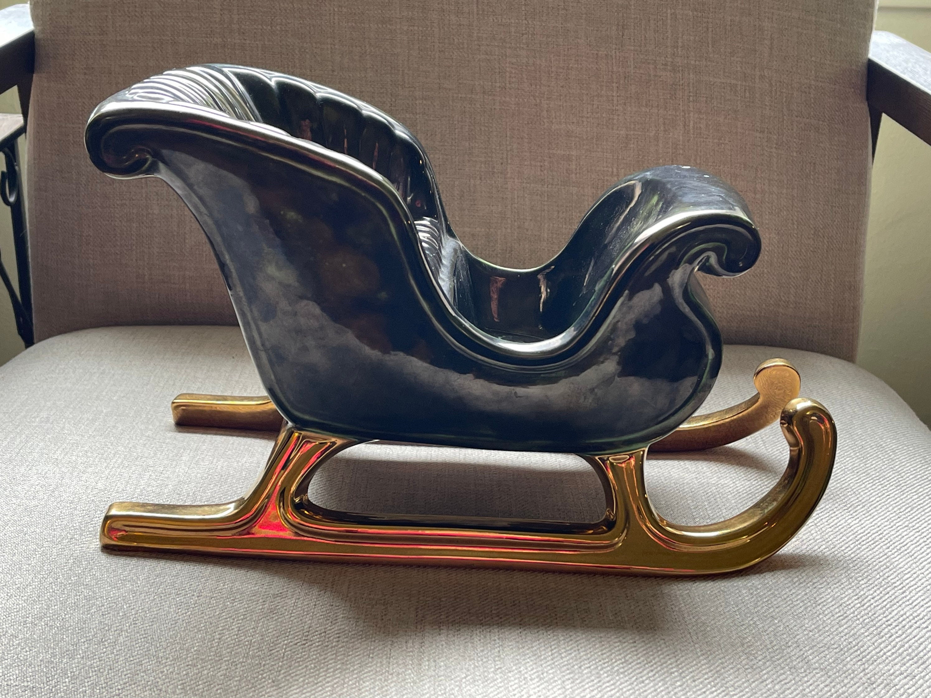 Vintage Ceramic Sleigh - Etsy