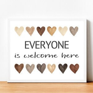 Everyone is Welcome Here Poster, Classroom Printable Poster, Classroom ...