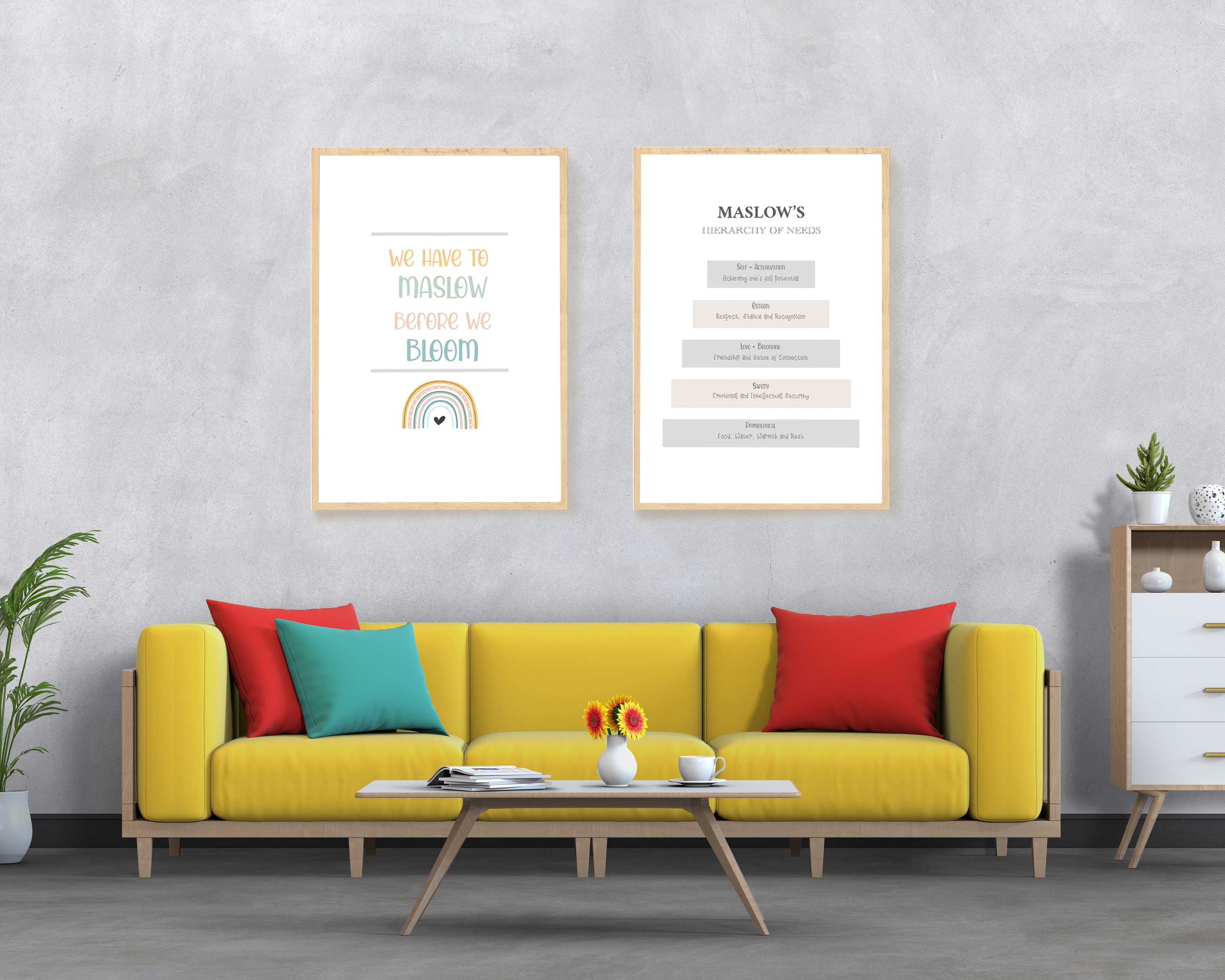 Maslow's Hierarchy of Needs Print, INSTANT DOWNLOAD, Maslow Before ...