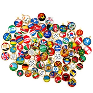 World Traveler Flag Charms – Country Flags, Full Color, 16 or 20mm ...