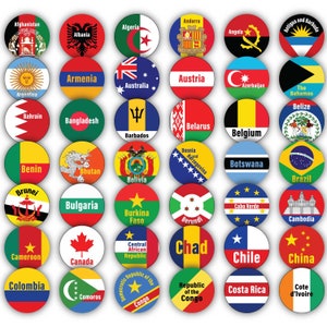 World Traveler Flag Charms Country Flags, Full Color, 16 or 20mm ...