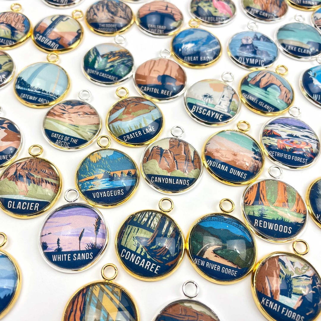 Individual Charms - U.S. National Parks Colorful Glass Charms for ...