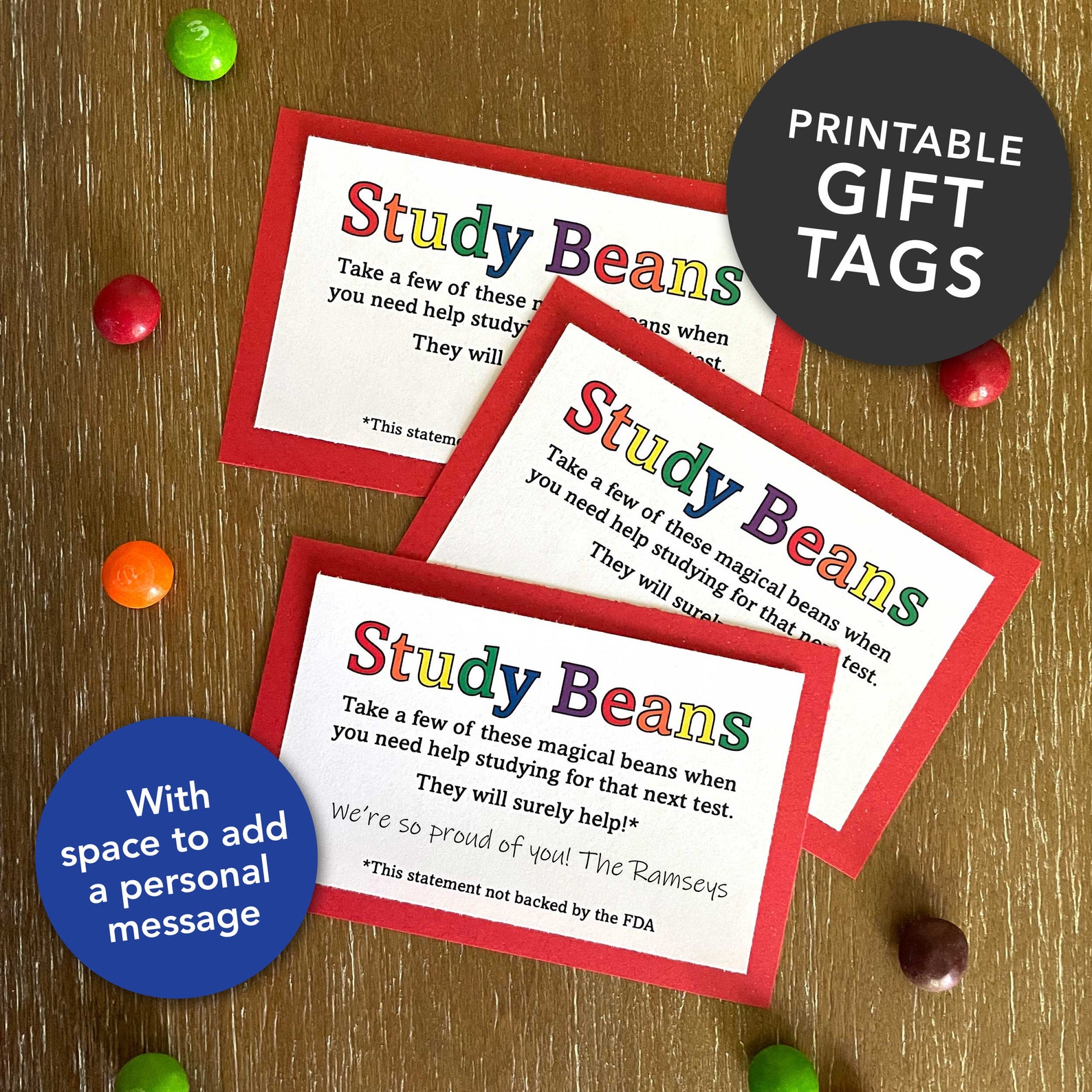 Study Beans Graduation Gift Tag – Graduation DIY Candy Craft Gift ...