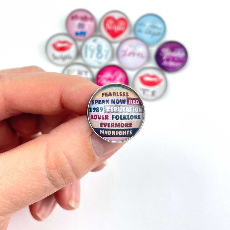Swiftie Glass Pinback Buttons, Lapel Pins – I Love Taylor, My Swiftie ...