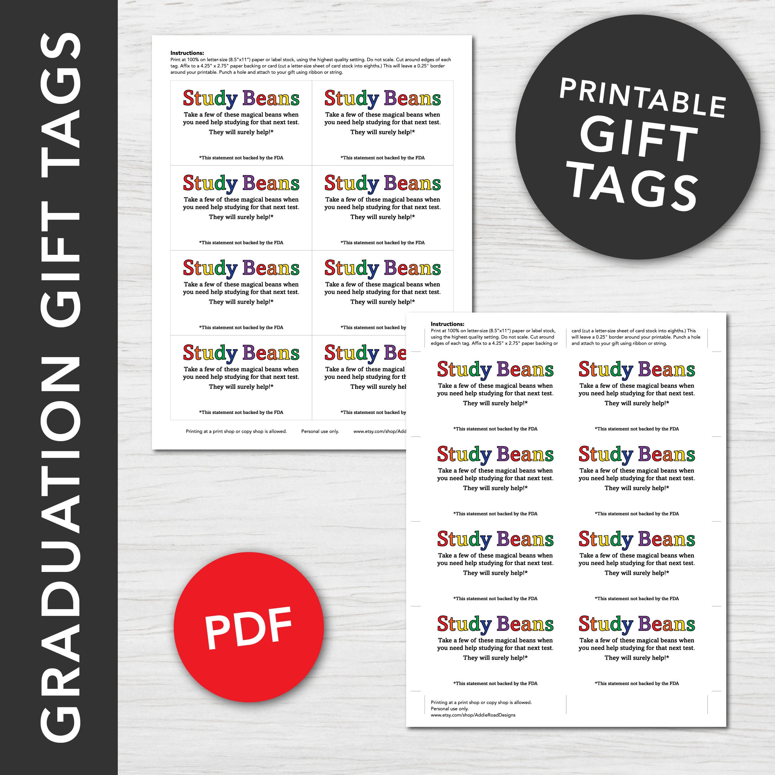 Study Beans Graduation Gift Tag – Graduation DIY Candy Craft Gift ...