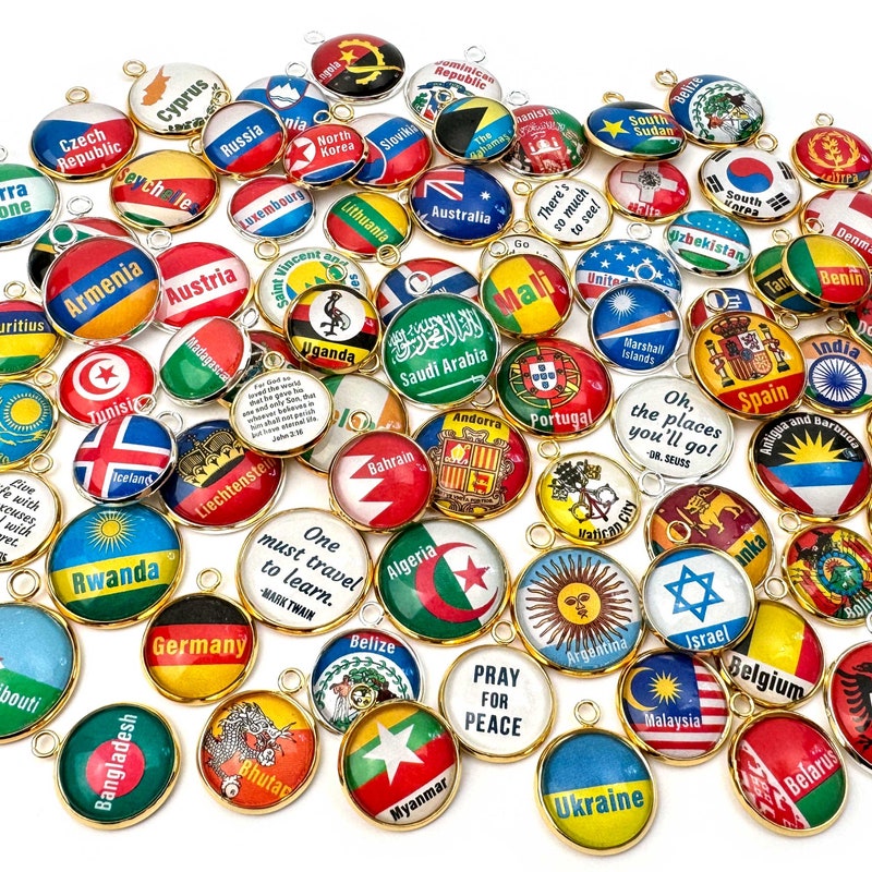 All Countries Flag Charms - Etsy