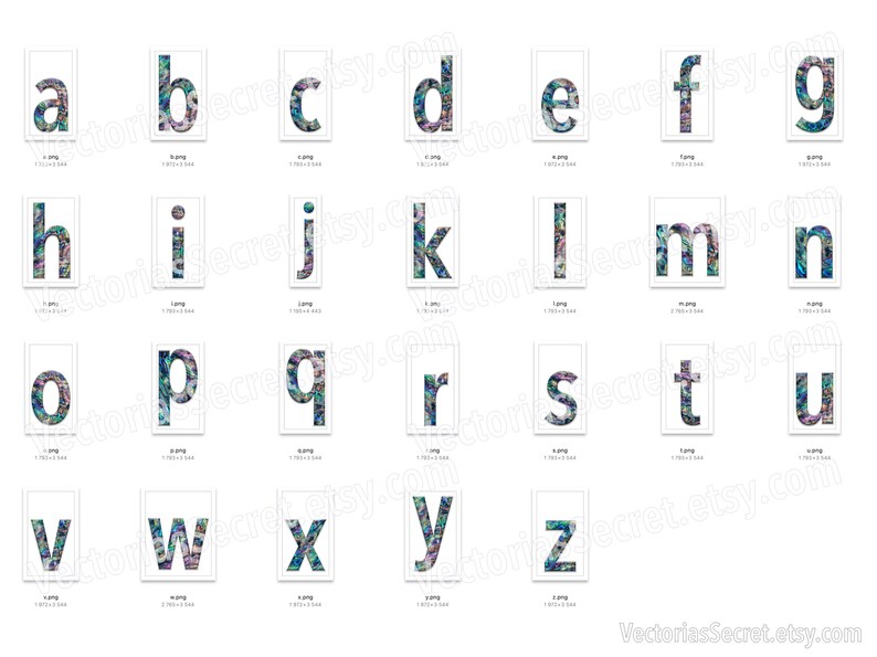 Abalone Iridescent Colours Alphabet, Holographic Font A-Z, Numbers ...