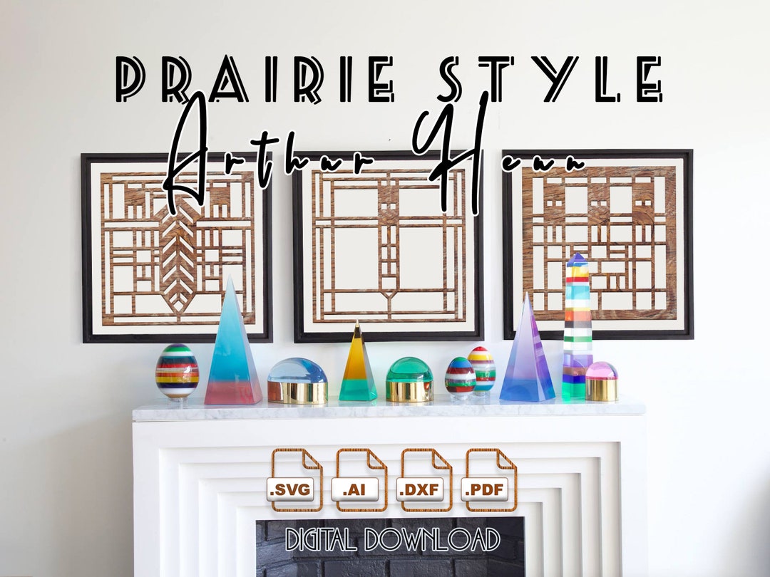 Prairie Style Arthur Heun Brinsmaid House Stained Glass Designs Digital ...