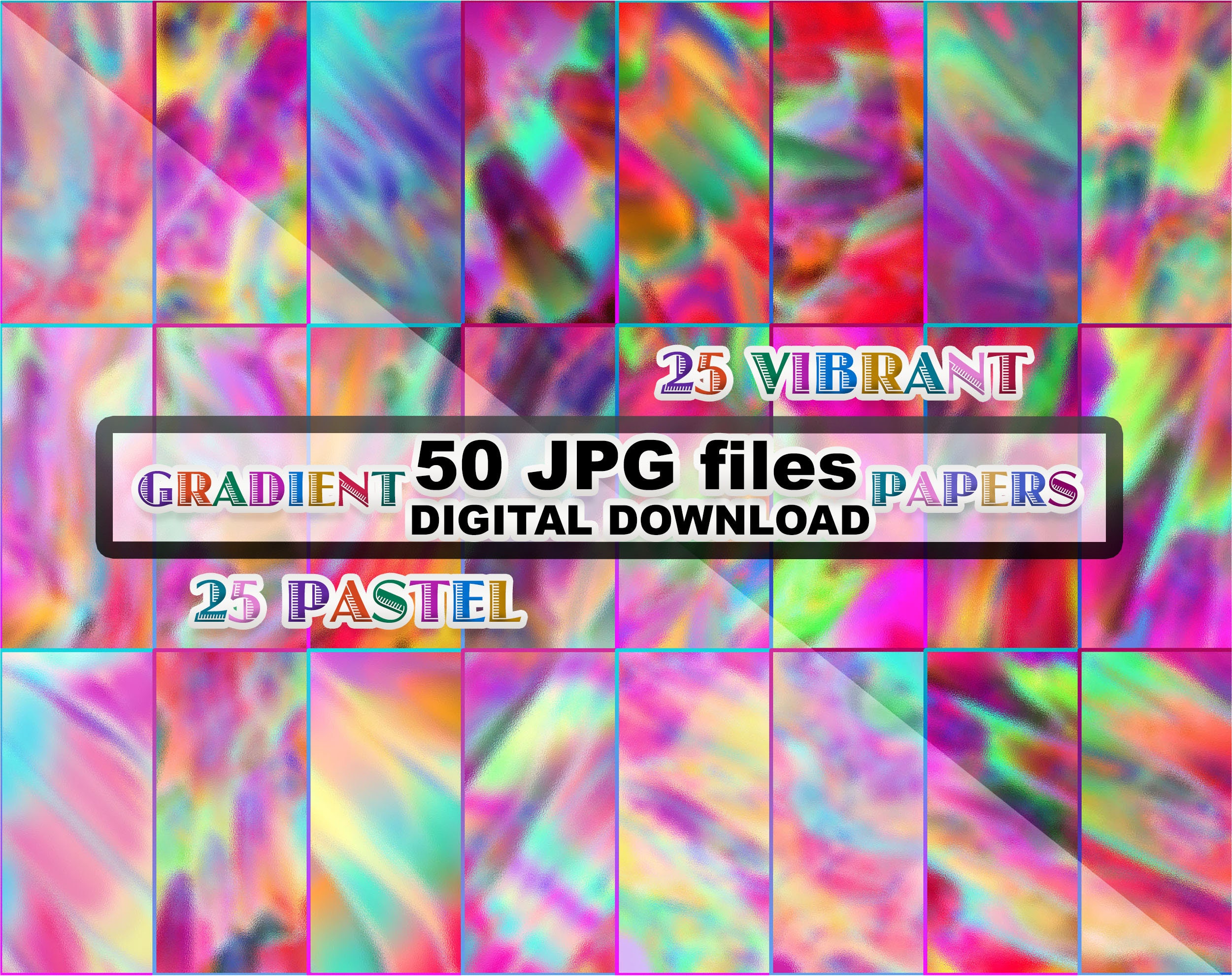 50 Abstract Gradients Frosted Glass Effect 50 High Resolution Digital ...