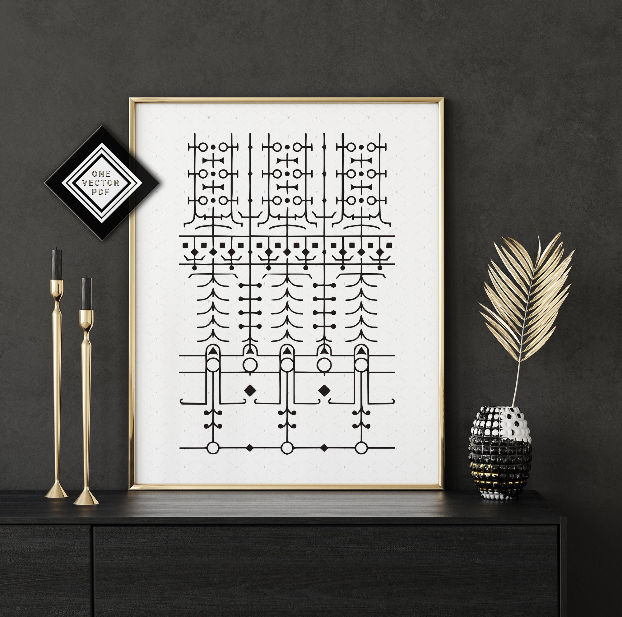 Vectorized illustration for DIY home decor Frank Lloyd Wright Art Deco ...