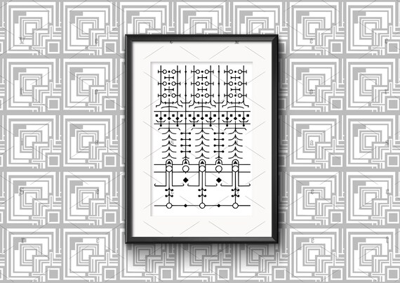 Vectorized illustration for DIY home decor Frank Lloyd Wright Art Deco ...