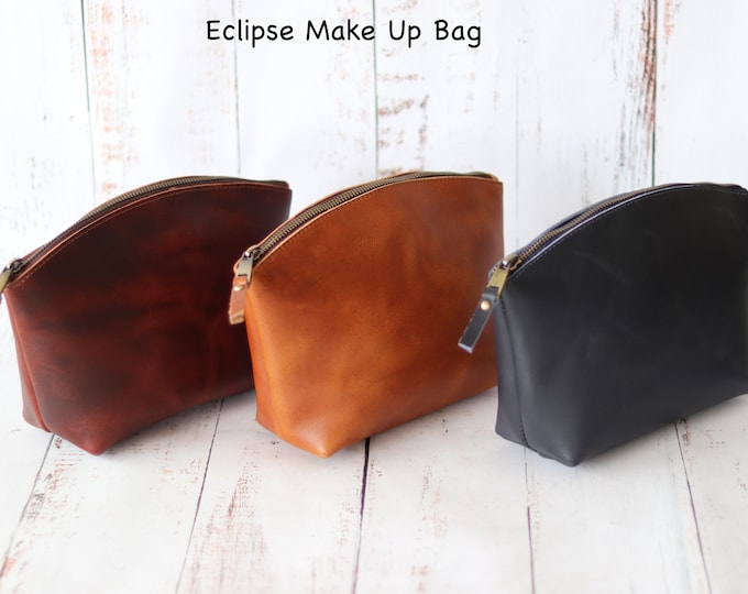Leather Cosmetic Bag,leather Makeup Bag,leather Zipper Pouch,leather ...