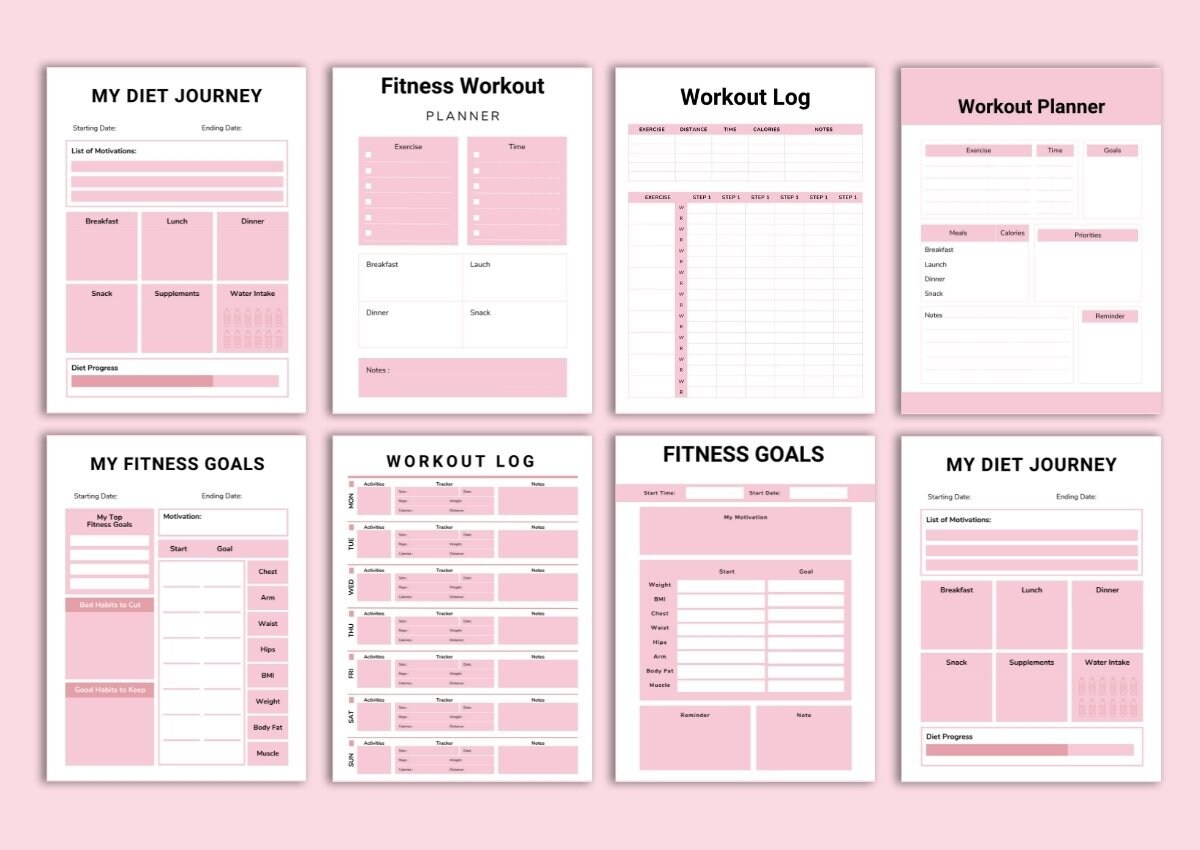 Workout Tracker: Fitness Journal Weight Loss Planner Wellness Workout ...