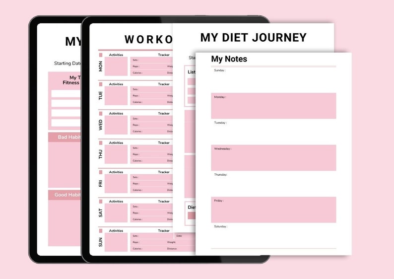 Workout Tracker: Fitness Journal Weight Loss Planner Wellness Workout ...