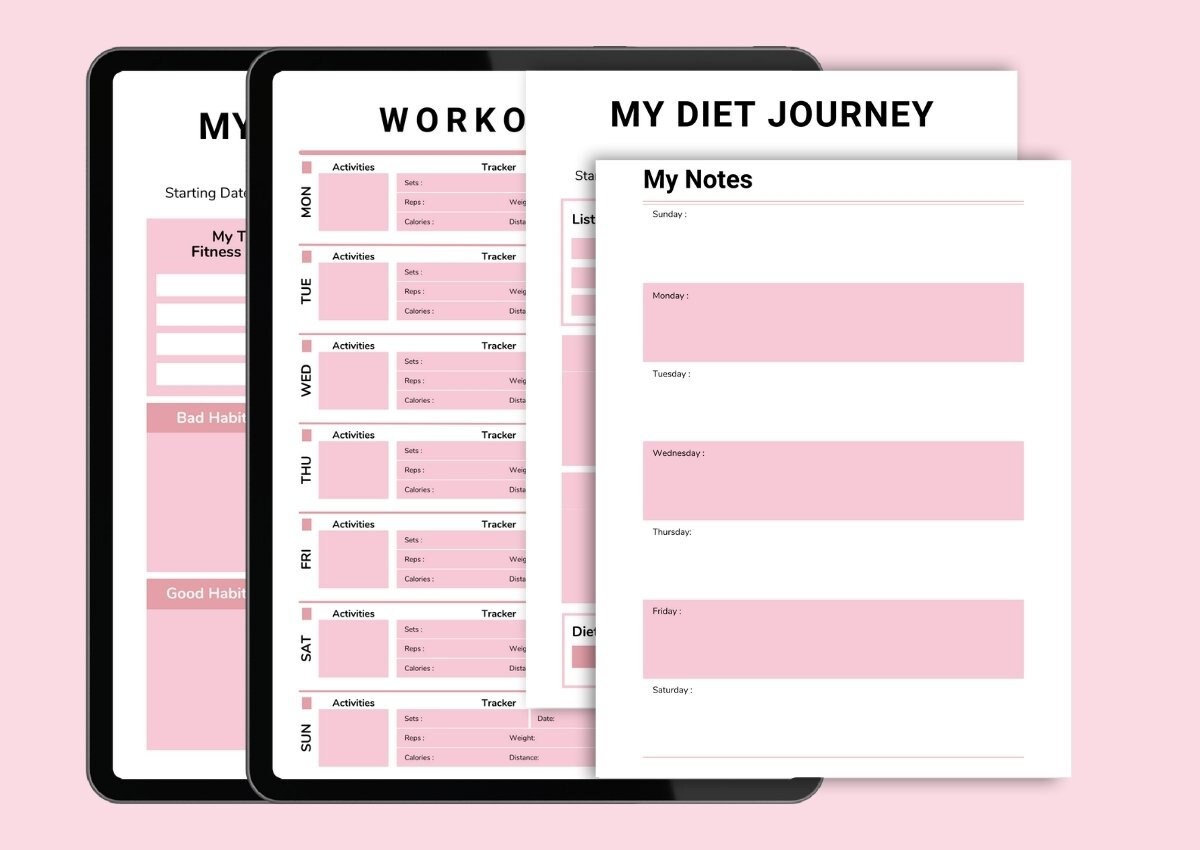 Workout Tracker: Fitness Journal Weight Loss Planner Wellness Workout ...