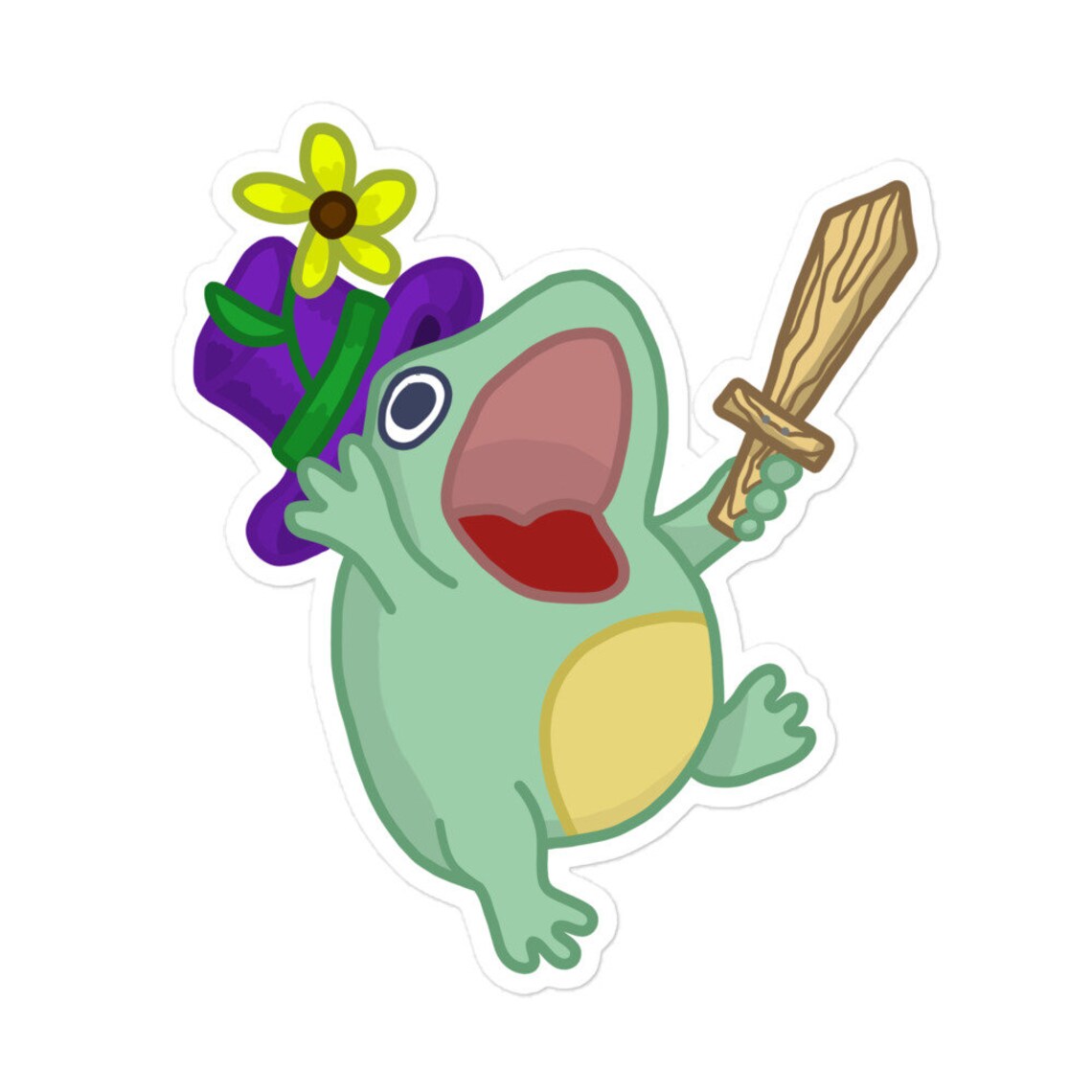 Tiny Screaming Frog Does an Adventure Sticker | Etsy