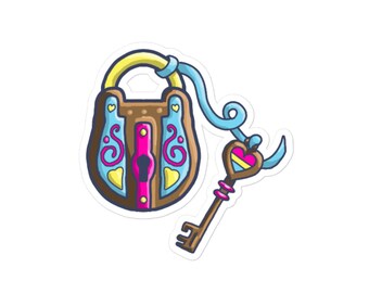 Lock and Key Stickers - Etsy