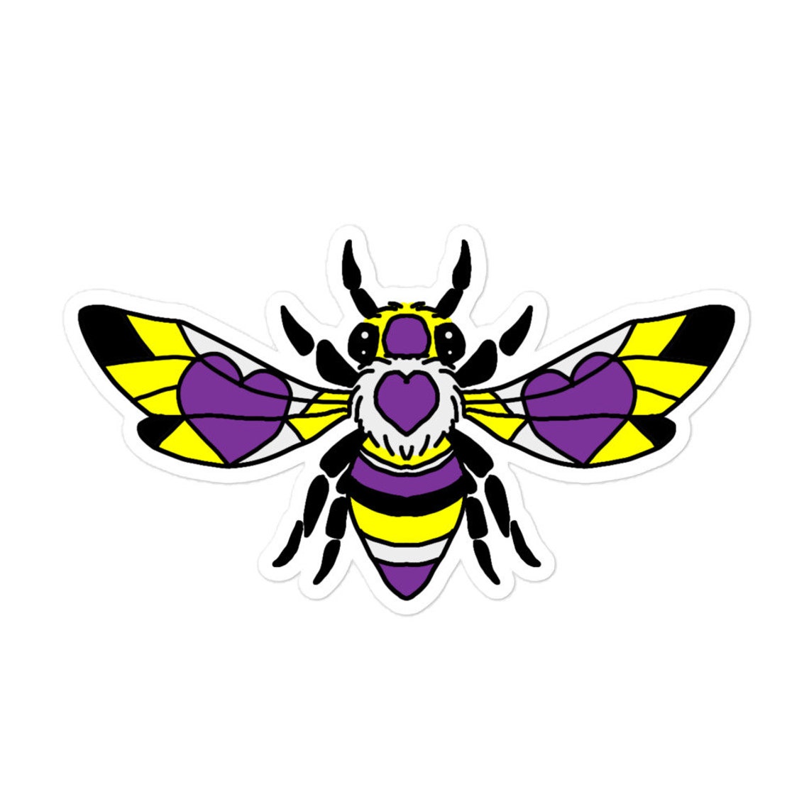 Nonbinary Pride Bee Sticker | Etsy Nonbinary Pride Bee Sticker | Etsy