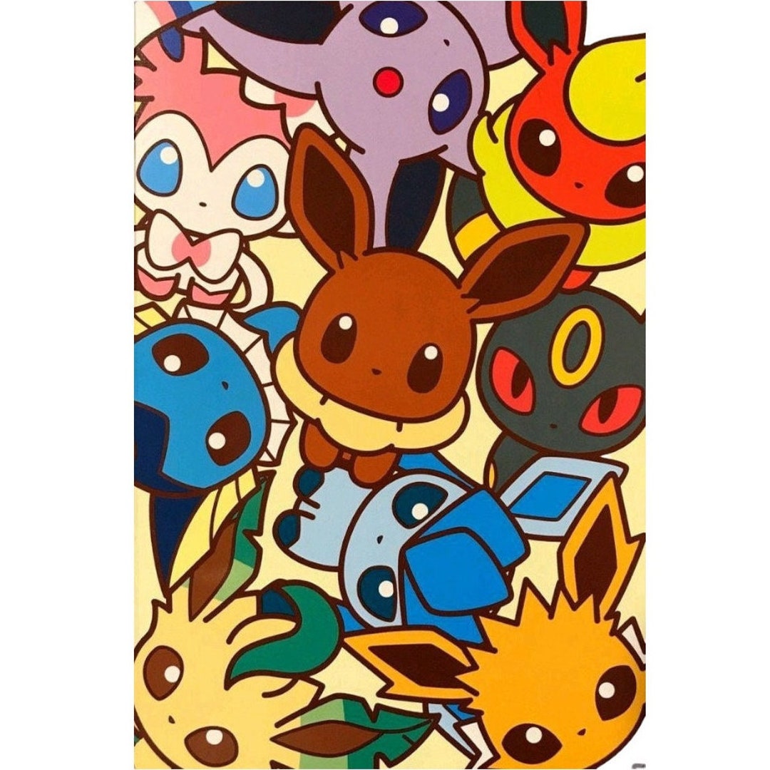 Eevee Evolution DIY 5D Full Round Drill Diamond Painting - Etsy