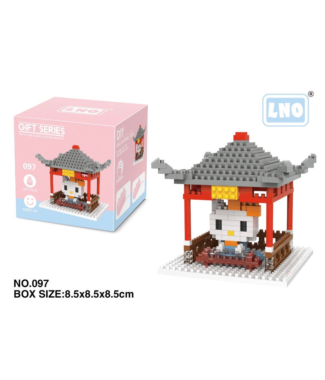 Hello Kitty Temple 267pcs Mini Building Blocks Set - Etsy
