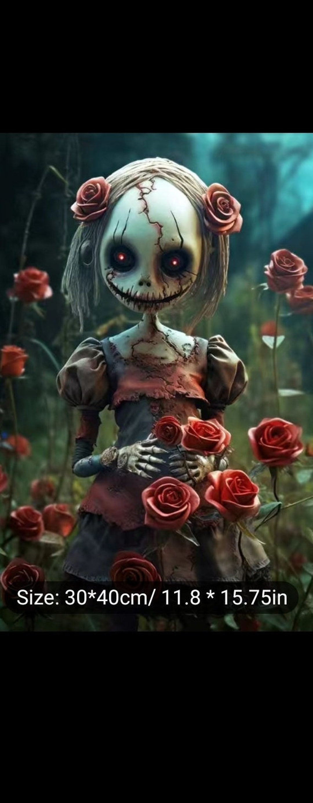 Skeleton Girl Poppy Field DIY 5D Full Round Drill Diamond Painting - Etsy