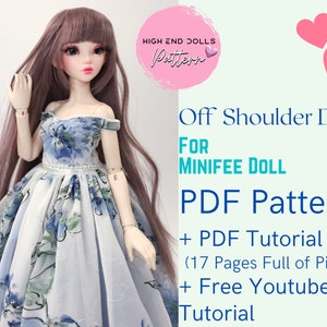 1/4 Bjd Minifee off Shoulder Dress Digital Pattern . Minifee Pdf ...