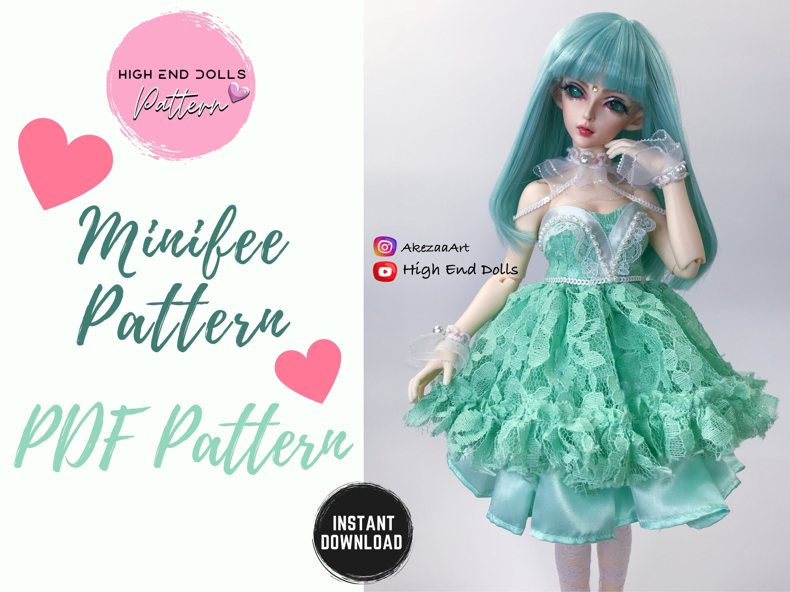 1/4 BJD Minifee Dress Pattern . Bjd Msd Minifee Dress PDF | Etsy