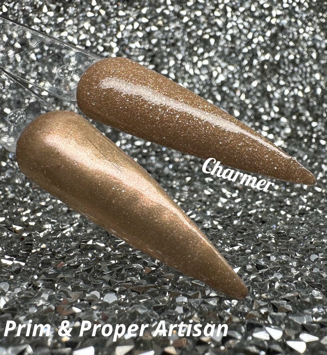 Charmer. Gold With Slight Pinkish Shimmer Dip Powder. Chromable Dip ...