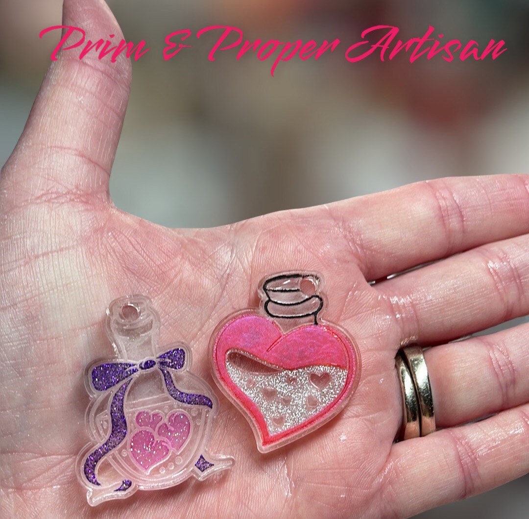 Small Keychains. Love Potion Bottle Key Chains. Resin Art. Keychains ...