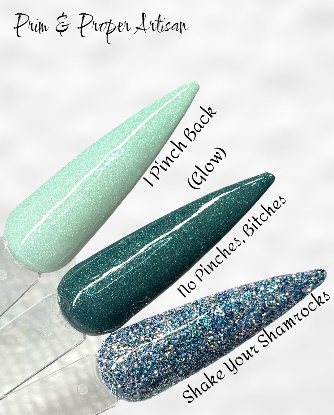 I Pinch Back ONLY- Shimmer Green Dip Powder. Dip Powder. Glow Dip ...