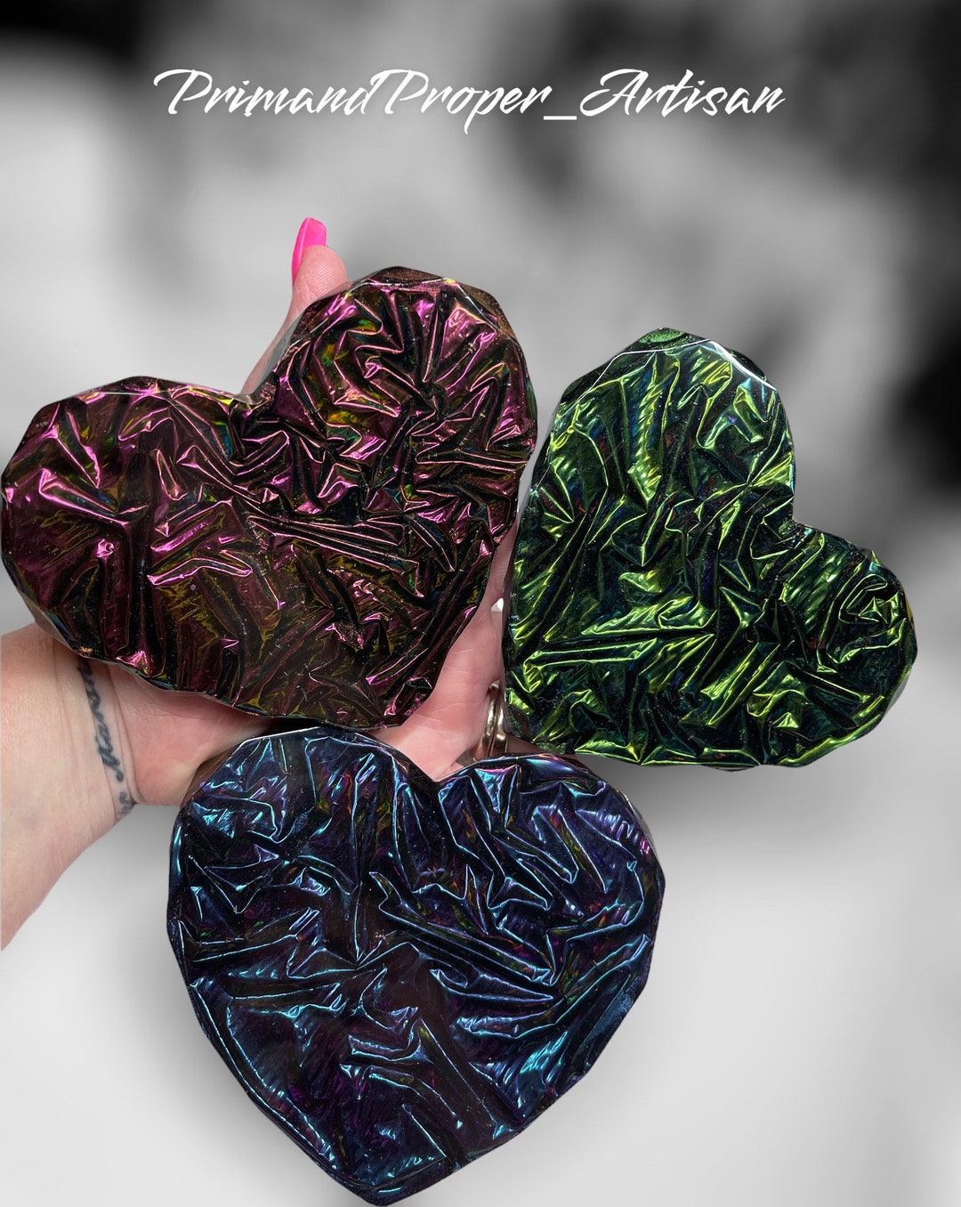 Crushed Velvet Chameleon Heart. Nailfie Props. Heart Coasters. Crushed ...