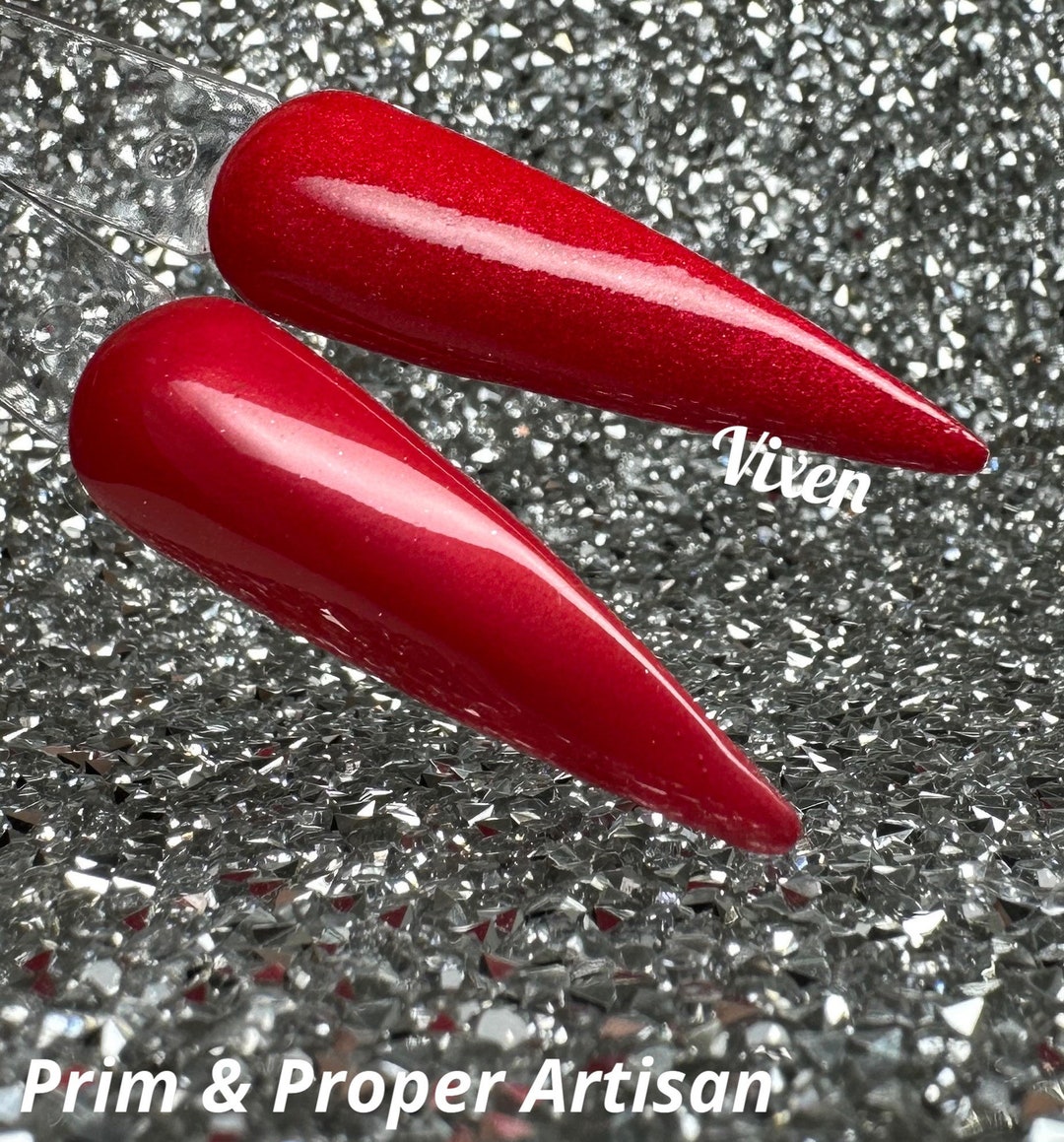 Vixen. Red Dip Powder. Chromable Dip Powder. Diy Dip Nails. Bright Red ...