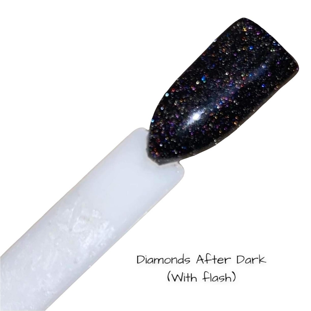 Diamonds After Dark. Black Multi-color Reflective Dip Powder ...