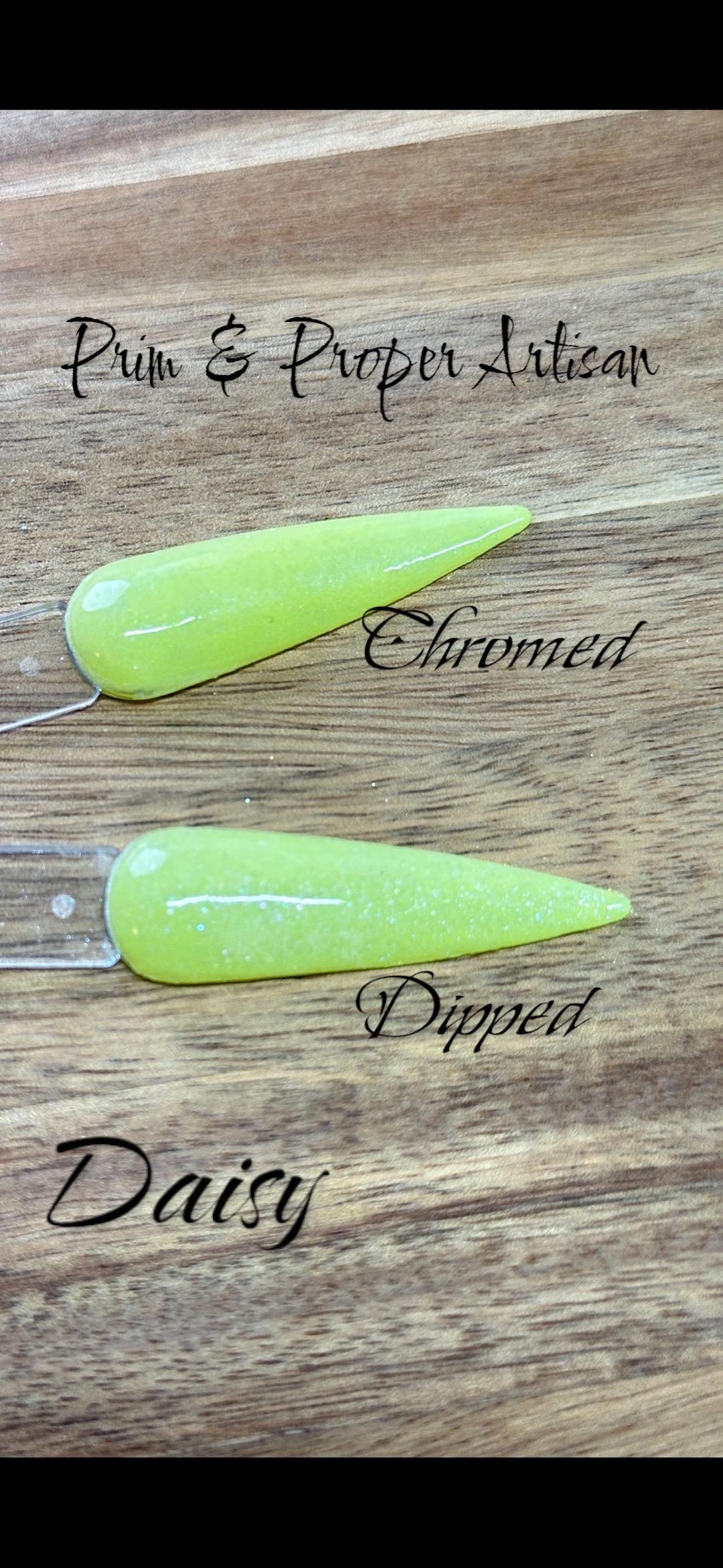 Daisy. Yellow Super Shimmer Dip Powder. Glows Yellow in the Dark ...