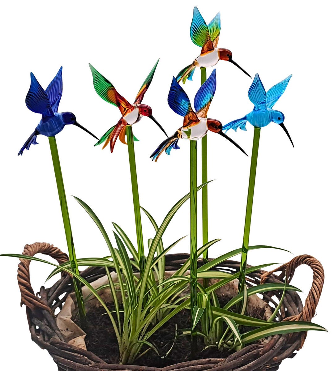 Plant Stakes With Hummingbird, Various Colors - Etsy