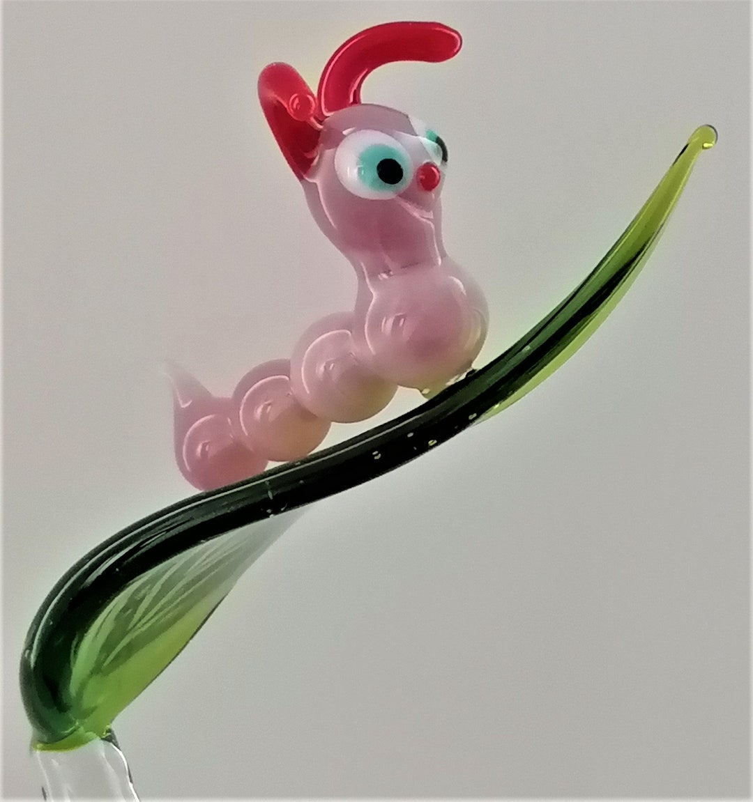 Orchid Stick Leaf With Caterpillar pink Flower Stick Flower Stud - Etsy