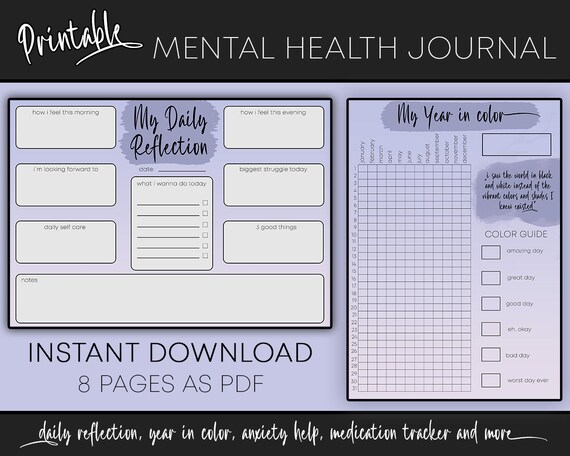 Mental Health Journal Printable Useful Alongside Therapy - Etsy