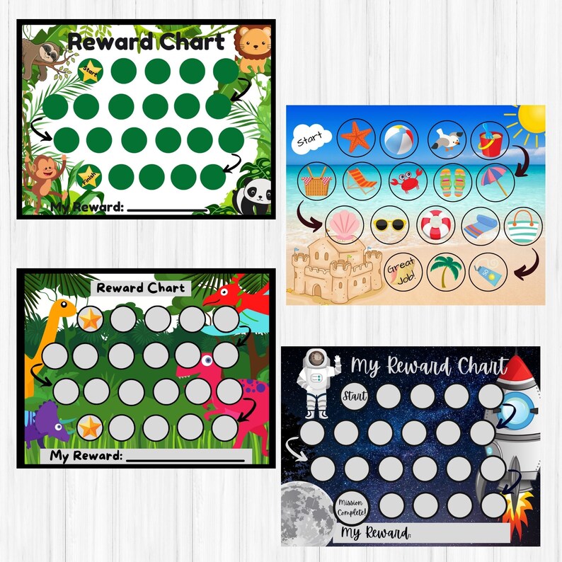 Toddler Reward Chart Bundle for Kids 12 Printable Reward Chart Kid ...