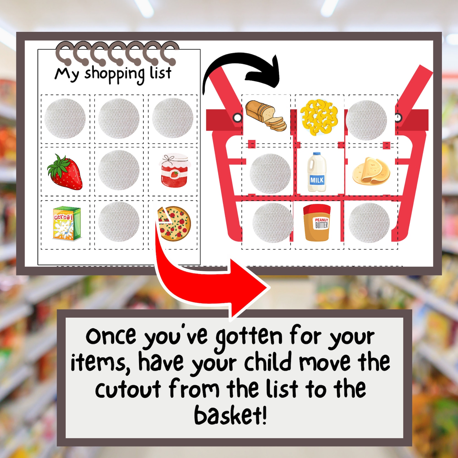 Interactive List for Kids Grocery List Printable List Grocery Kid ...