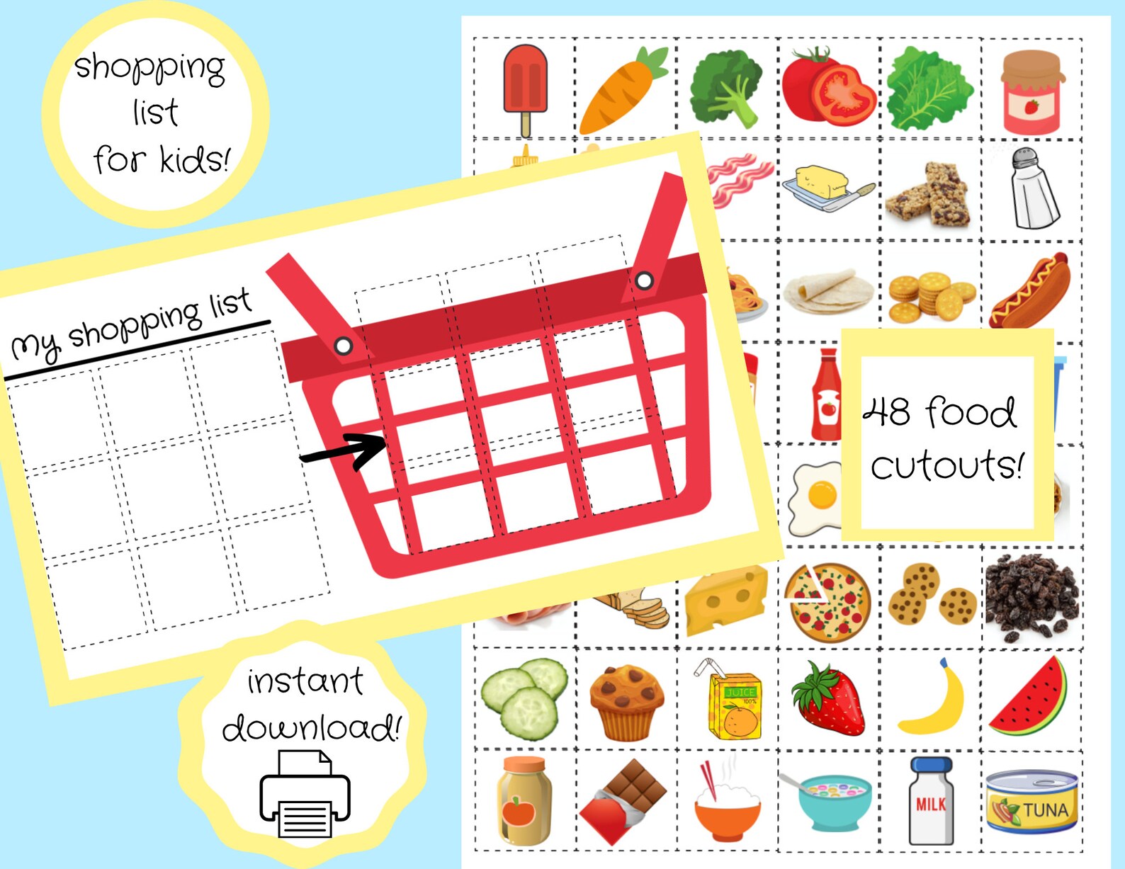 Shopping List For Kids Grocery List For Kids Interactive Grocery List