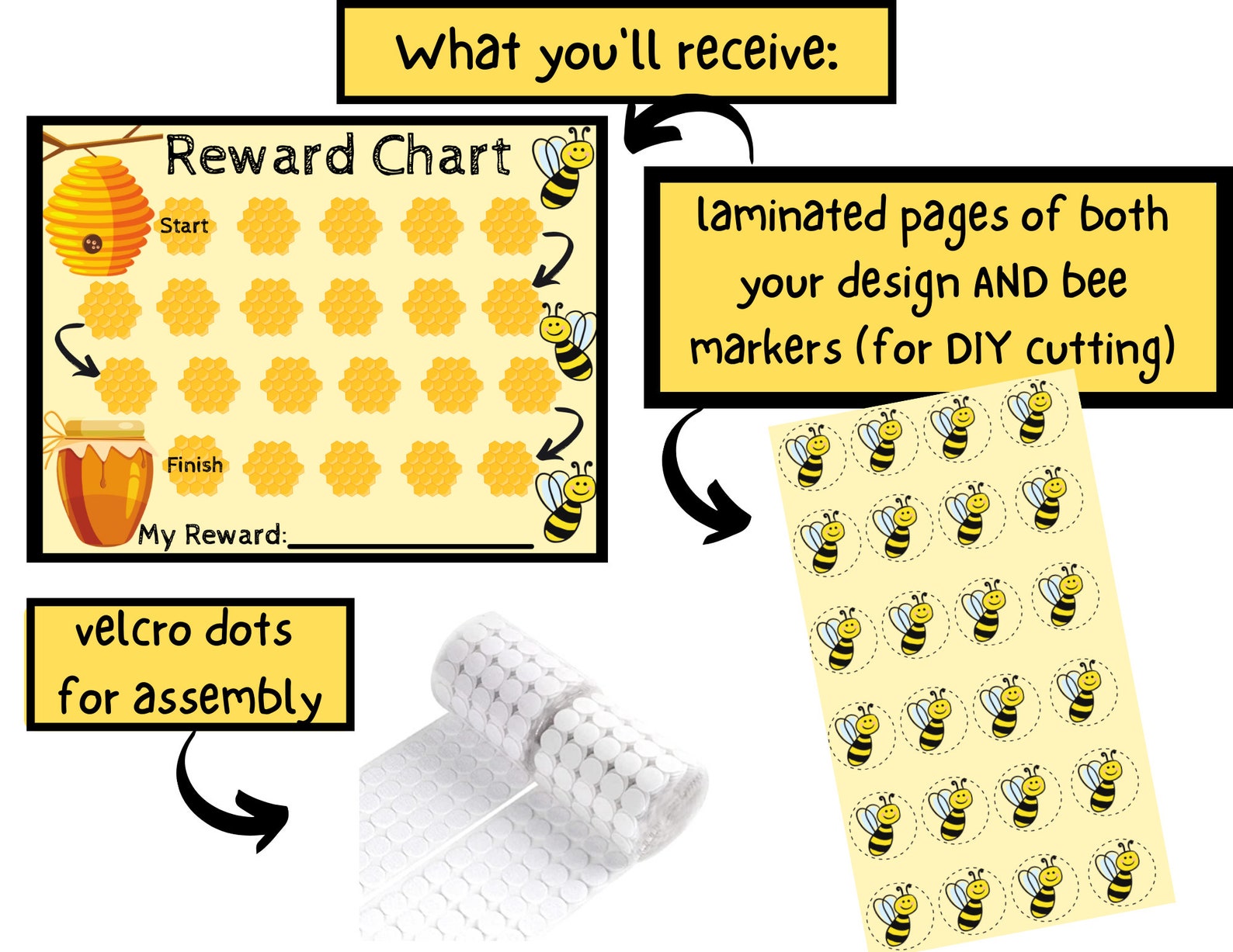 Bee Reward Chart Mailed to you Laminated sheets and | Etsy
